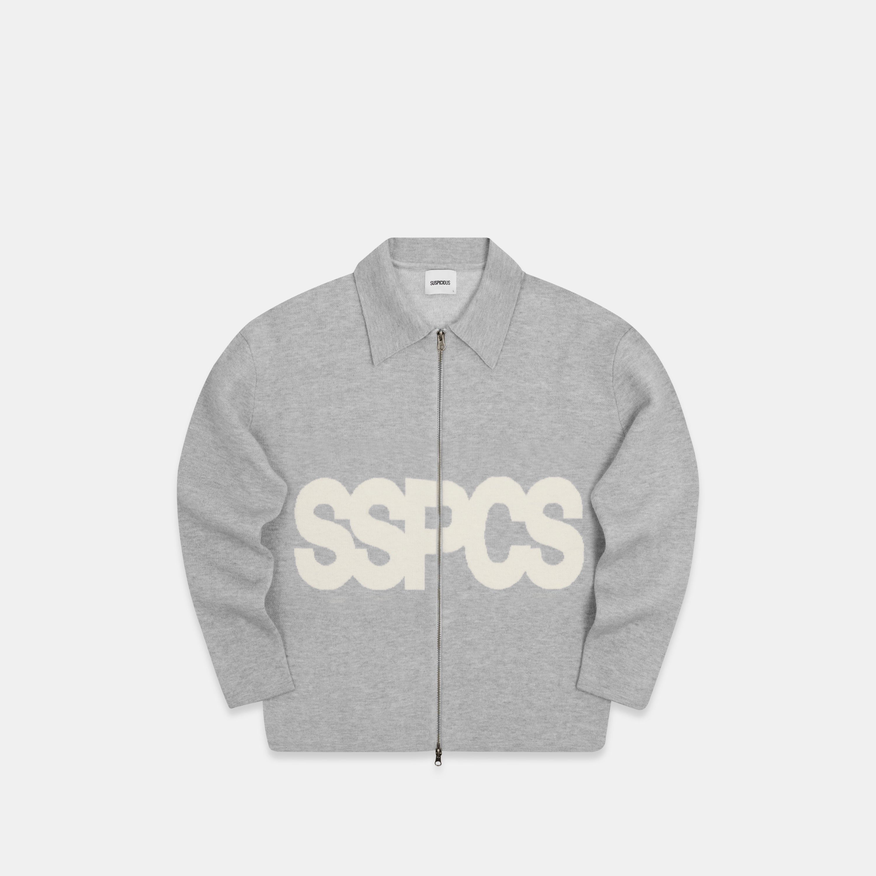 Solid Knitted Jacket - Neutral Heather – Suspicious Antwerp