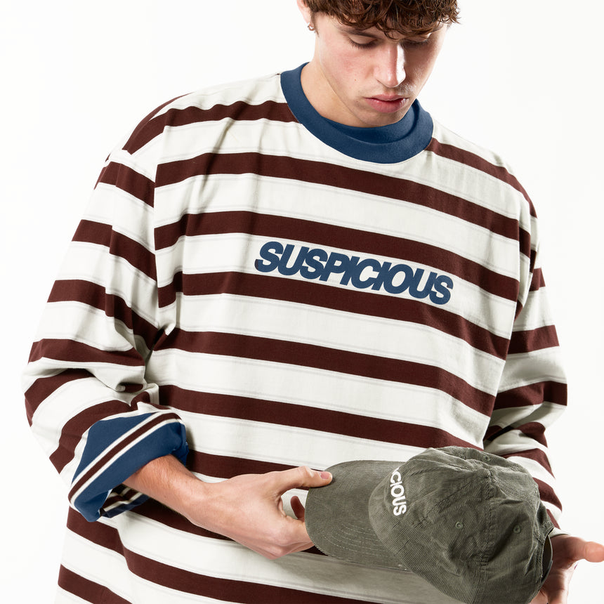 Striped Longsleeve - Natural & Red – Suspicious Antwerp