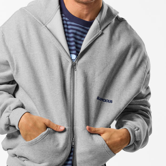 The Essentials Zip-Up Hoodie - Neutral Heather – Suspicious Antwerp